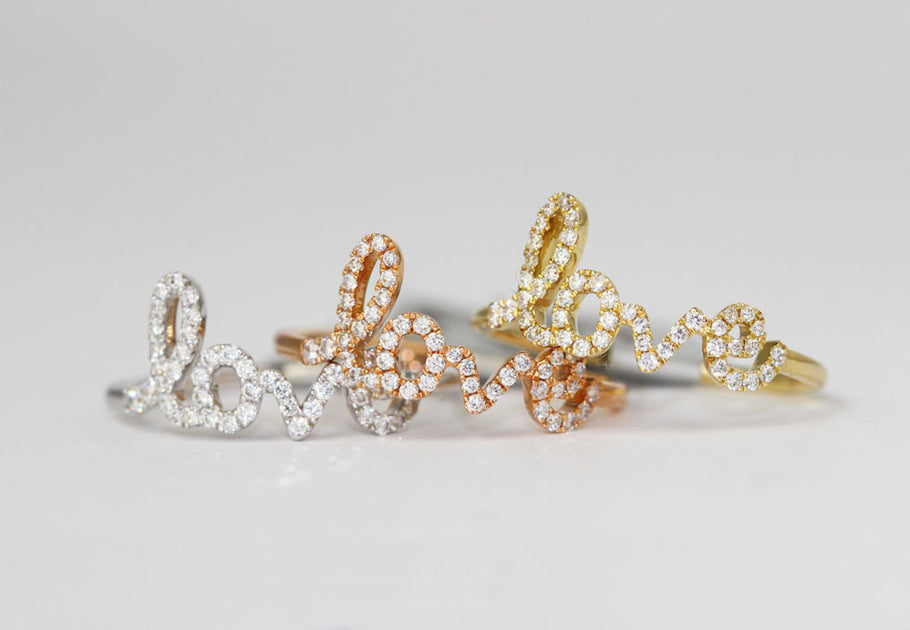 Cursive Love Diamond Ring | 18K Rose Gold – Robert Chavira Inc
